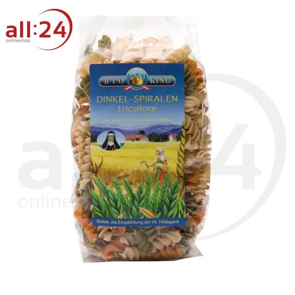 BioKing Bio Dinkel-Spiralen Tricolore, 250g | All24